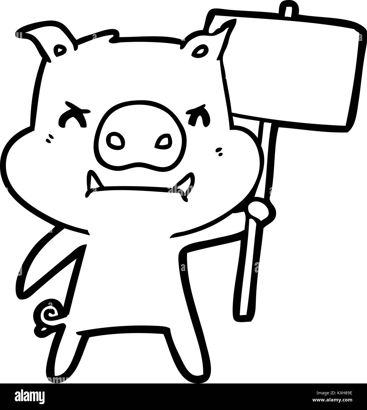 angry cartoon pig protesting Stock Vector Image & Art - Alamy