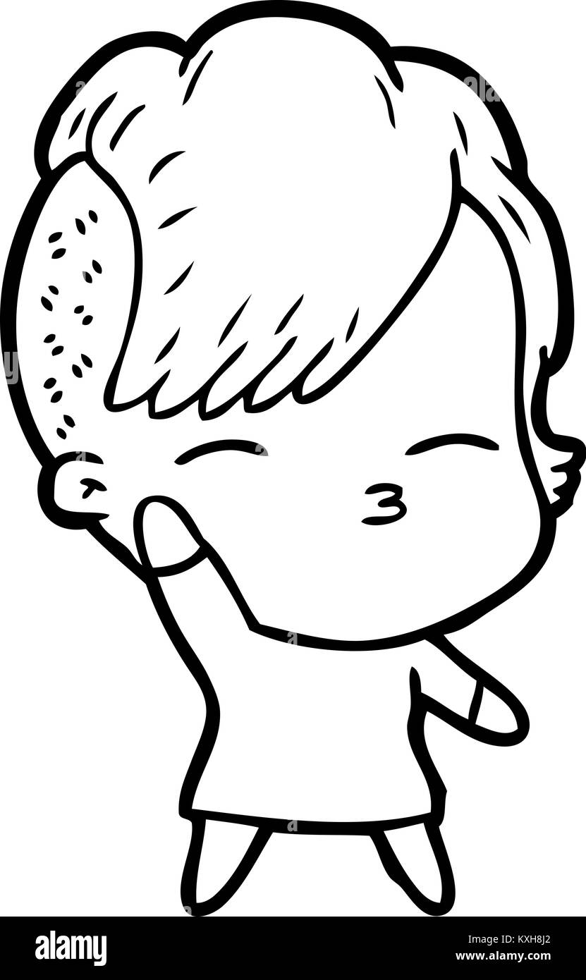 cartoon squinting girl Stock Vector Image & Art - Alamy