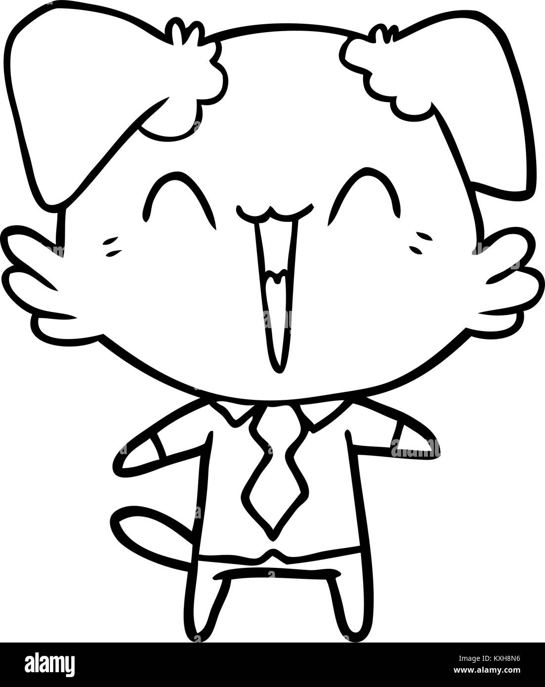 happy office dog cartoon Stock Vector Image & Art - Alamy