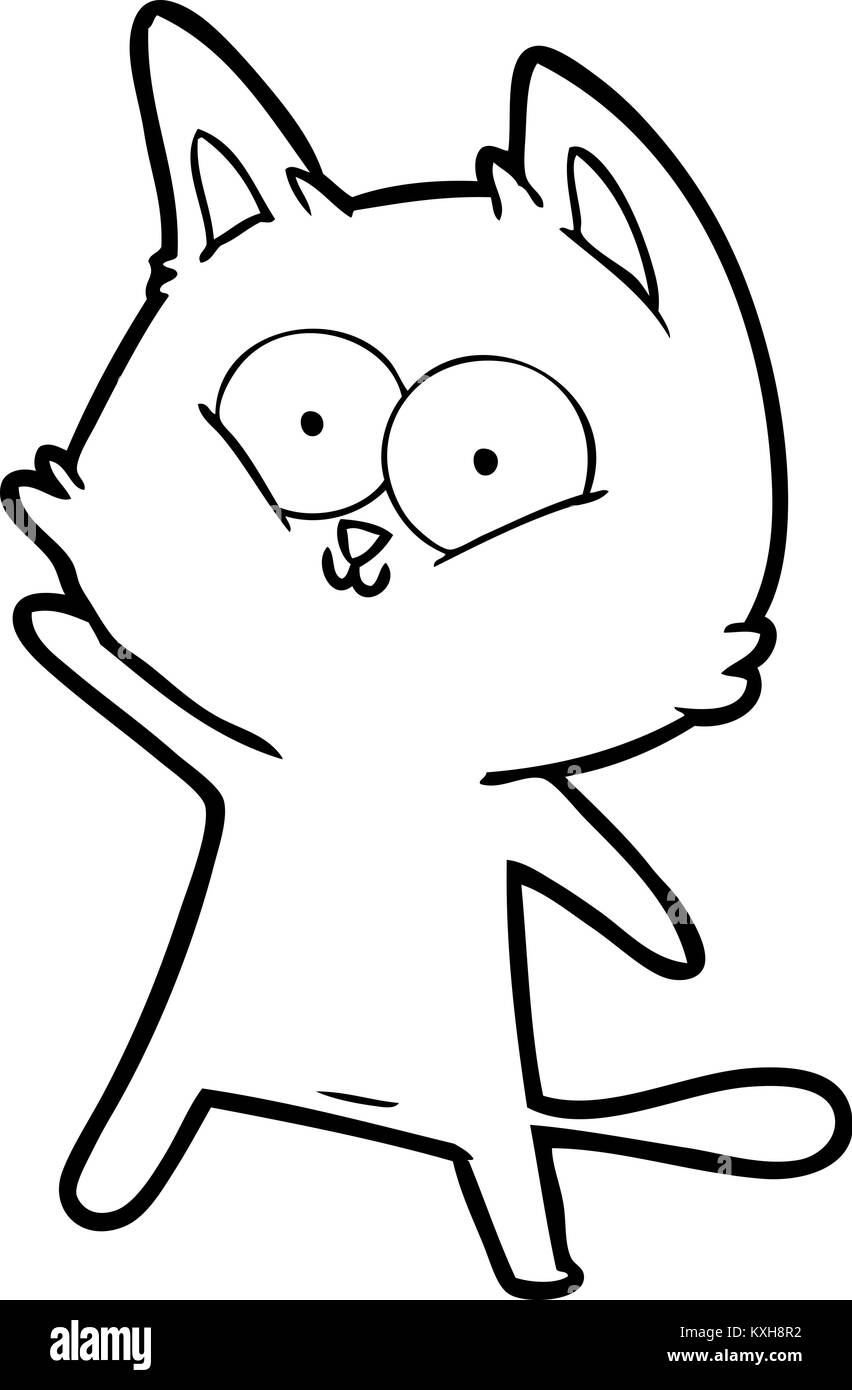 cartoon cat waving Stock Vector Image & Art - Alamy