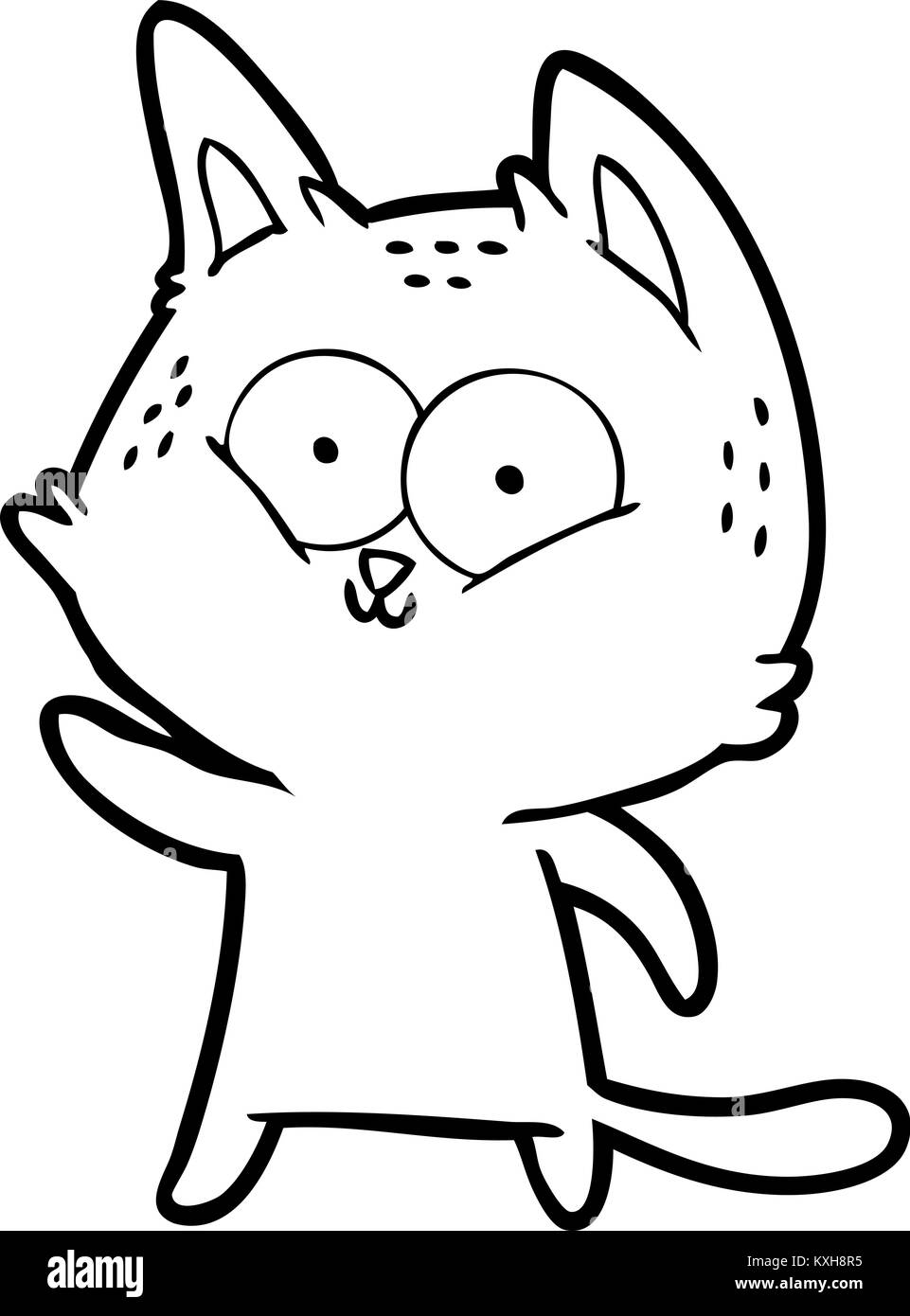 cartoon cat waving Stock Vector Image & Art - Alamy