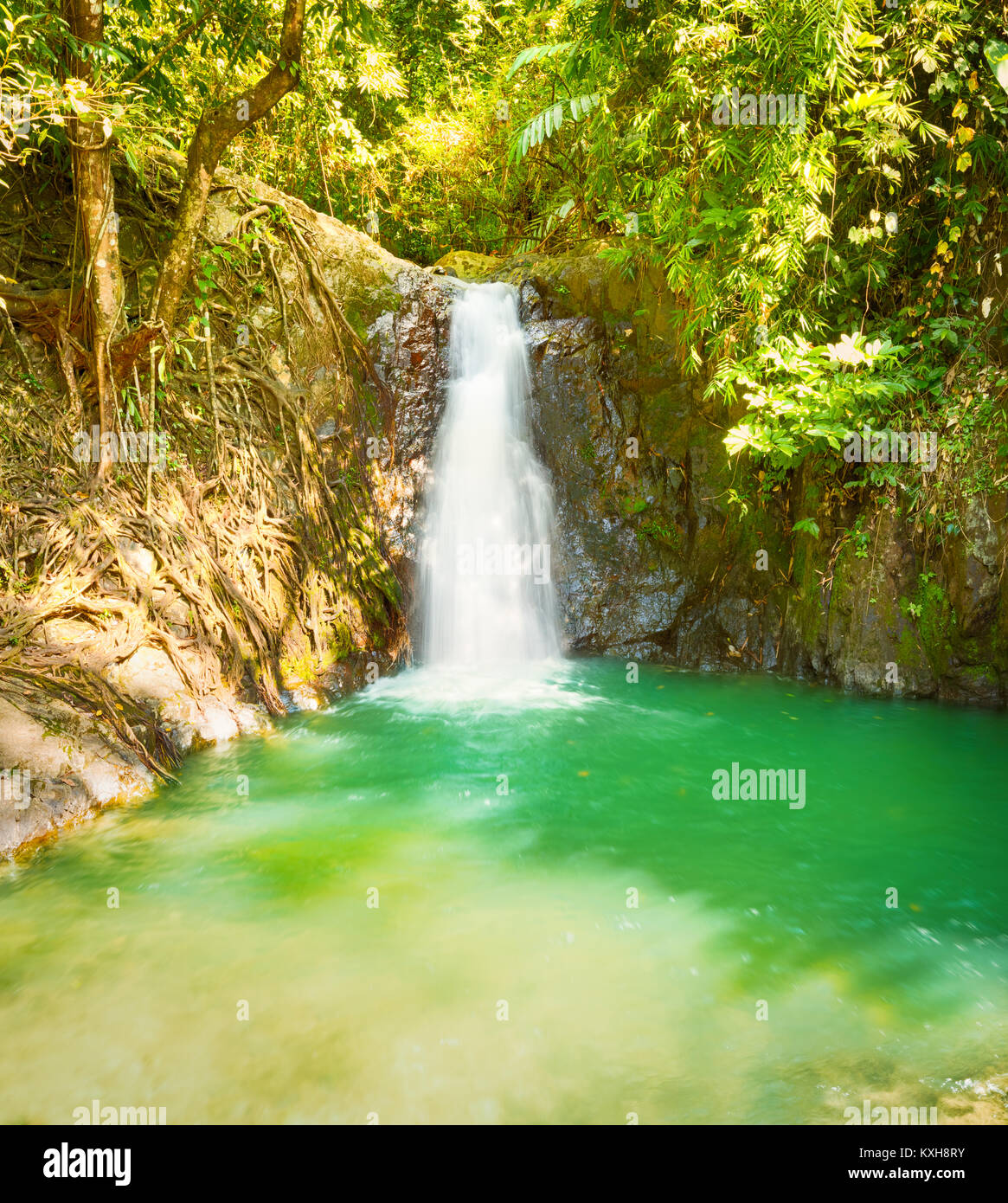Beautiful Kaeng Nyui Waterfalls. Vang Vieng. Laos landscape Stock Photo ...