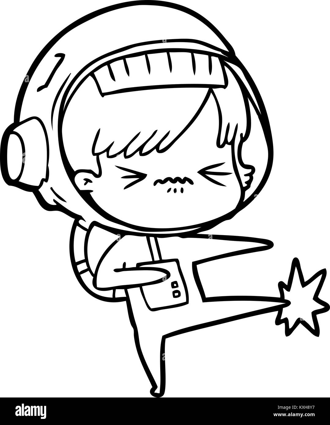 angry cartoon space girl stubbing toe Stock Vector Image & Art - Alamy