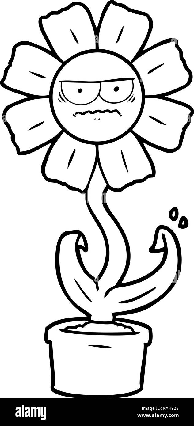 angry cartoon flower Stock Vector Image & Art - Alamy