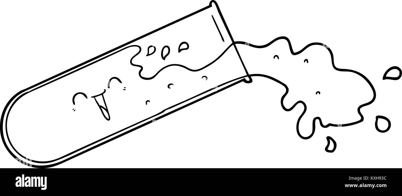 cartoon test tube spilling Stock Vector Image & Art - Alamy