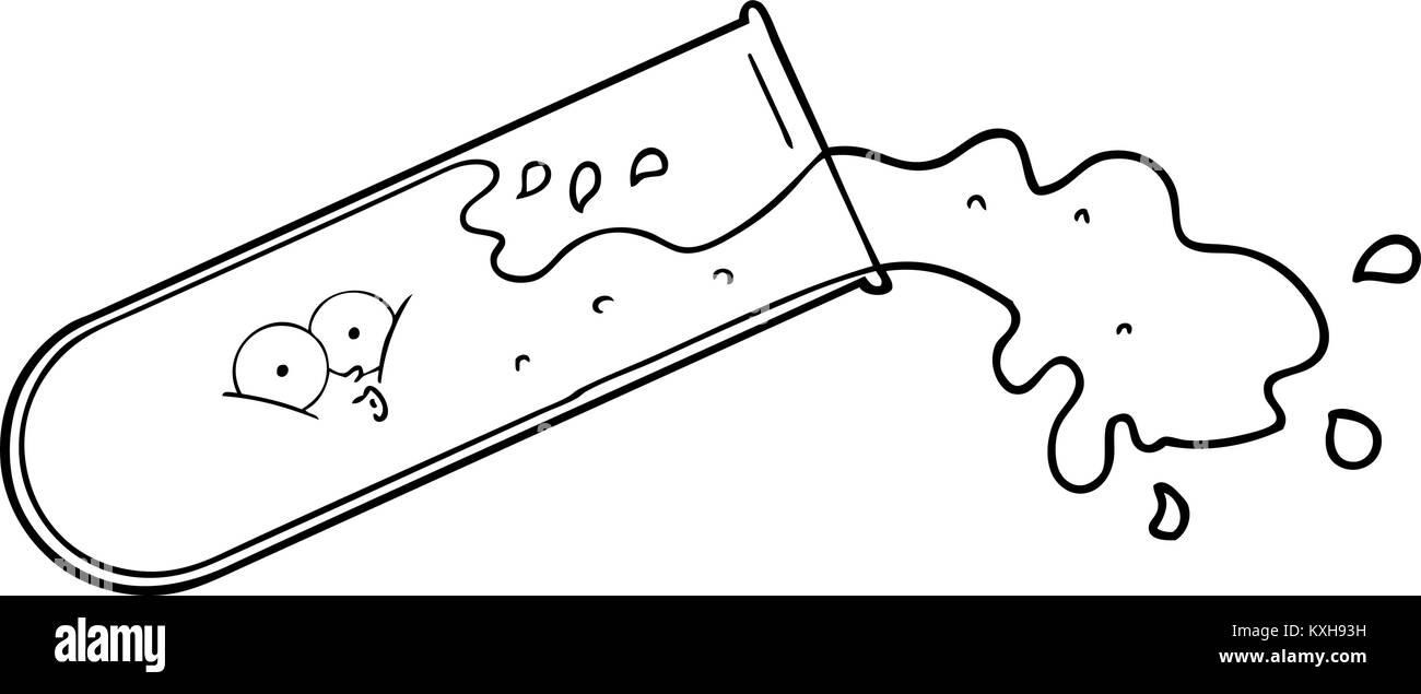 cartoon test tube spilling Stock Vector Image & Art - Alamy