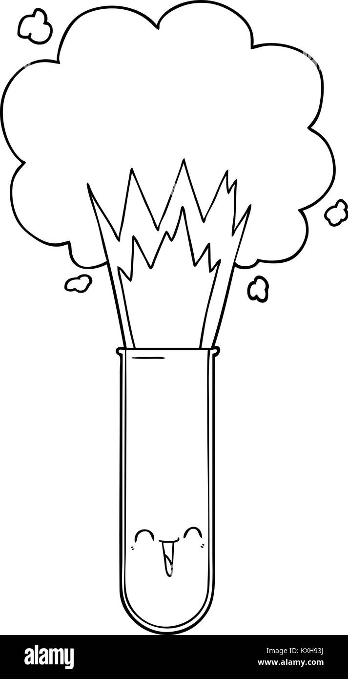 cartoon exploding chemicals in test tube Stock Vector Image & Art - Alamy