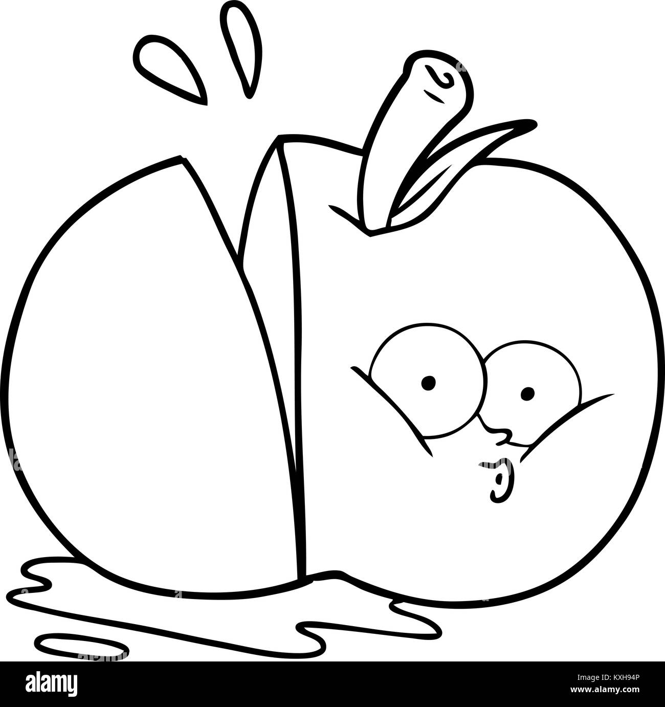 cartoon sliced apple Stock Vector Image & Art - Alamy