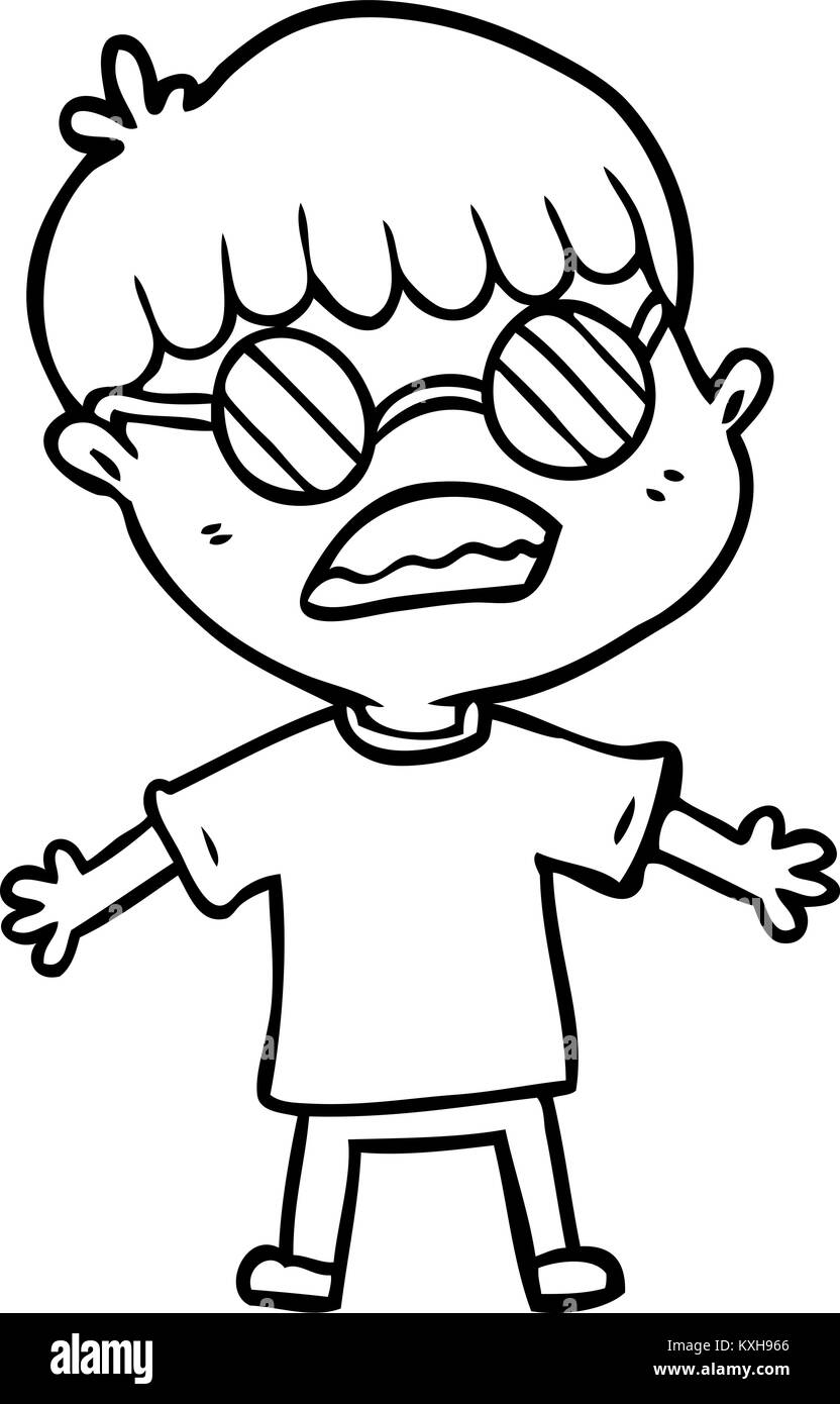 cartoon boy wearing spectacles Stock Vector Image & Art - Alamy