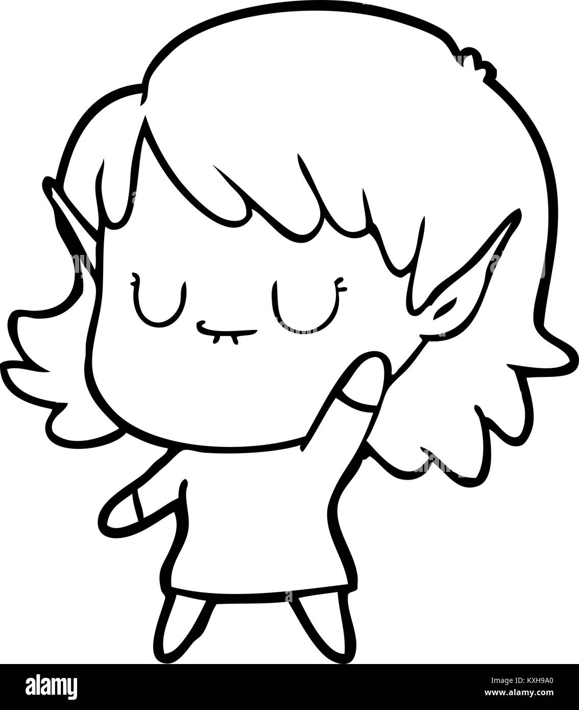 happy cartoon elf girl Stock Vector Image & Art - Alamy