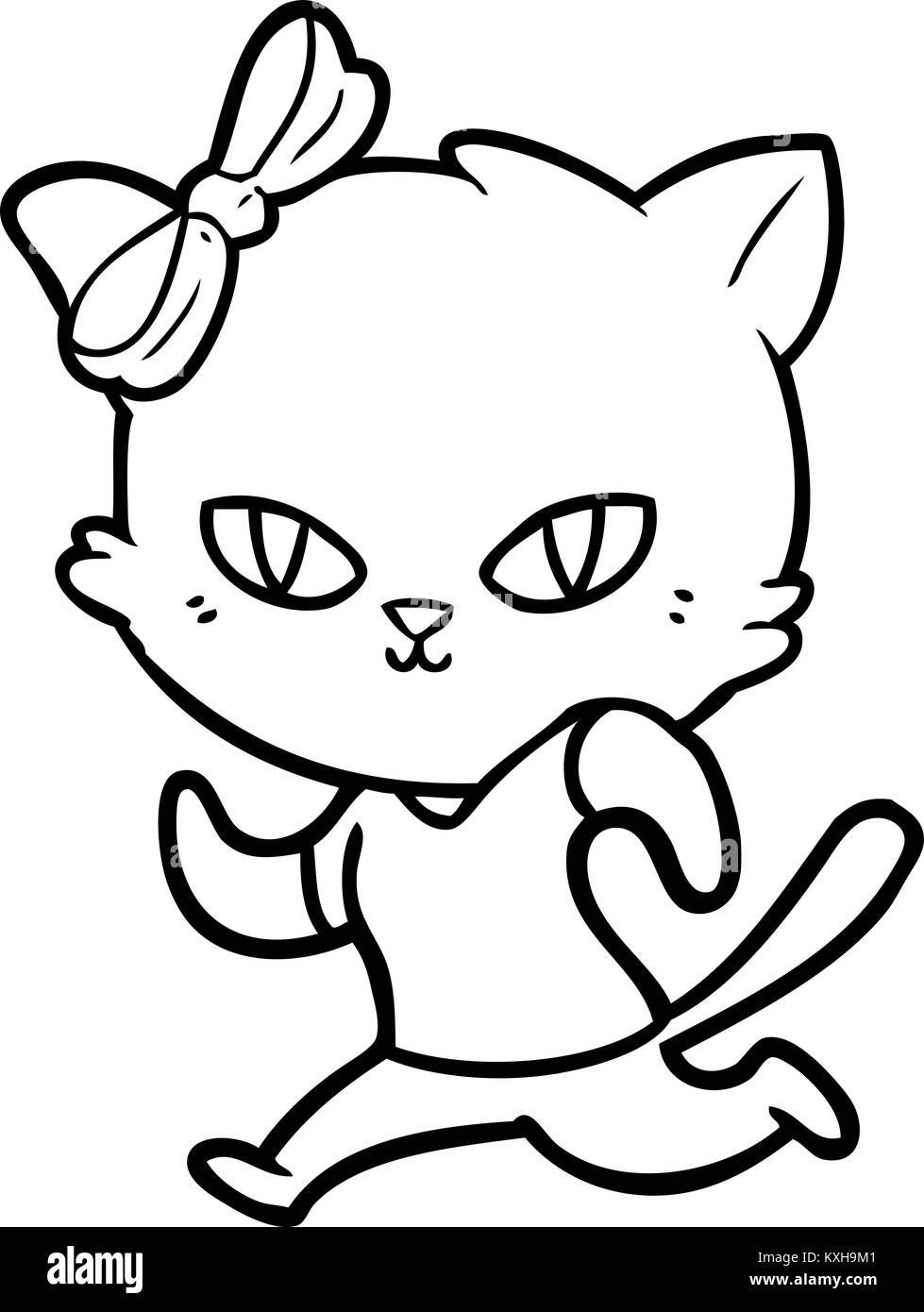 cute cartoon cat jogging Stock Vector Image & Art - Alamy