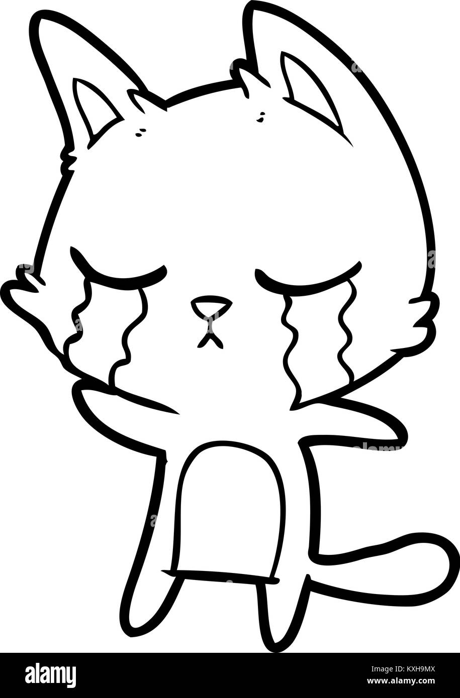 crying cartoon cat Stock Vector Image & Art - Alamy