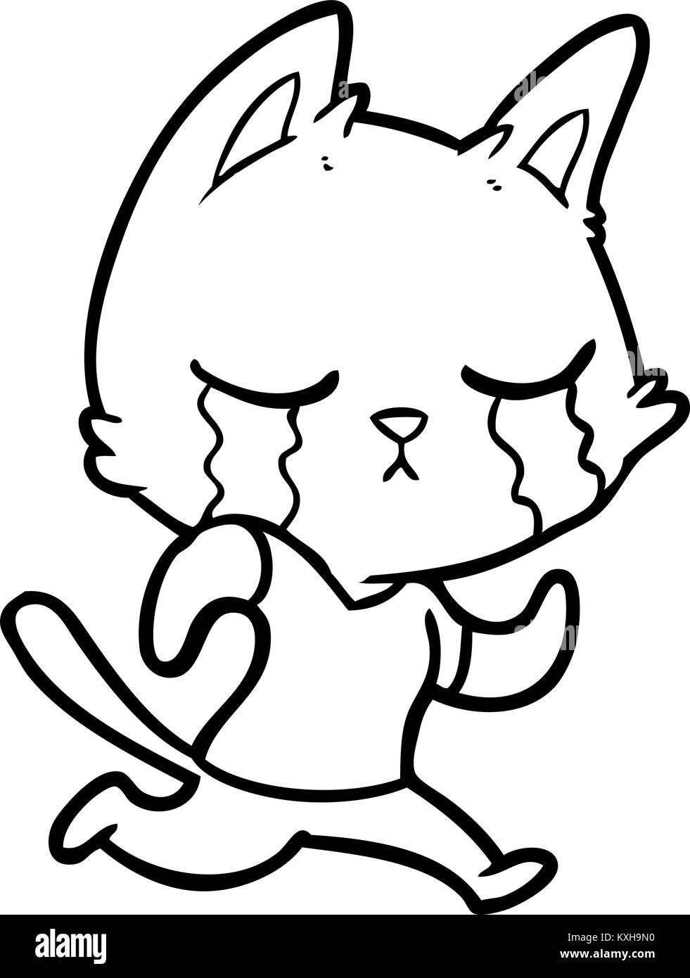 Crying Cat Lineart