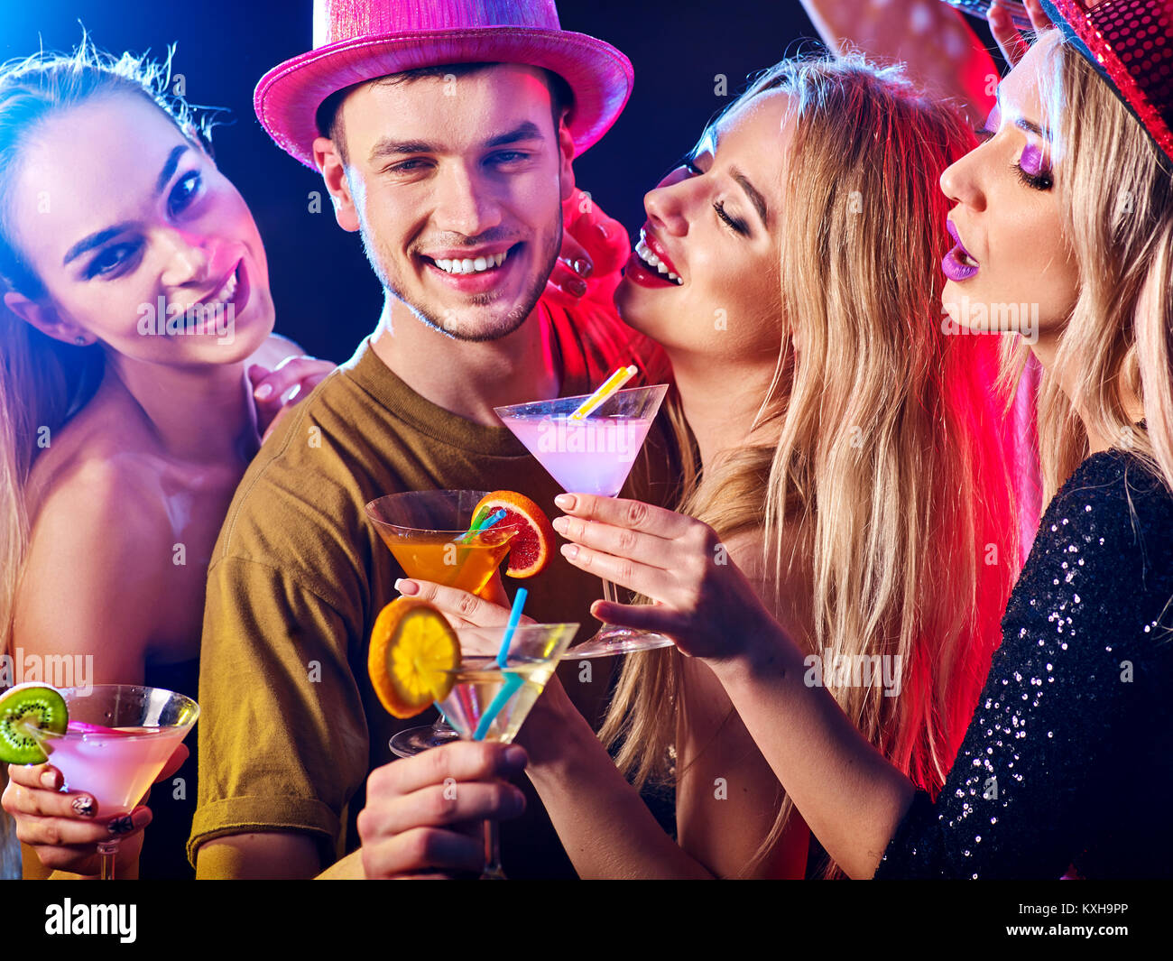 Dance party with confident alpha male dancing and disco ball Stock ...