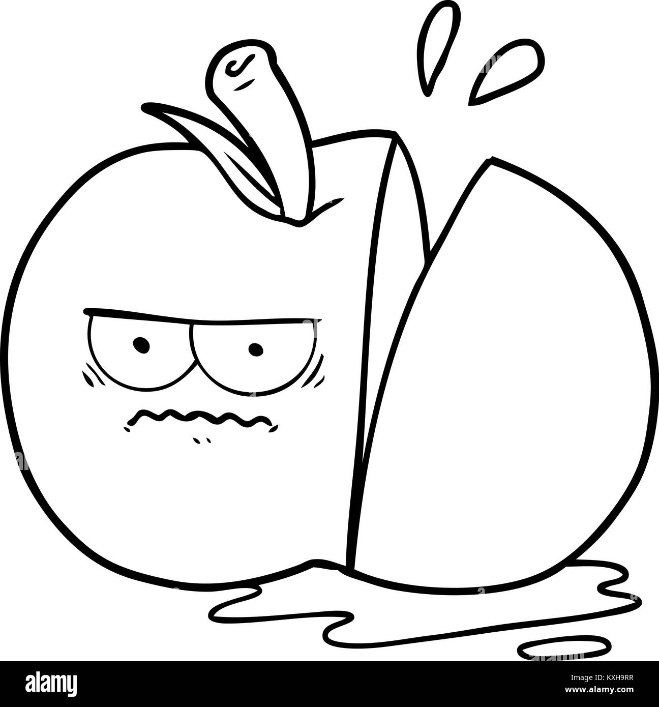 cartoon angry sliced apple Stock Vector Image & Art - Alamy