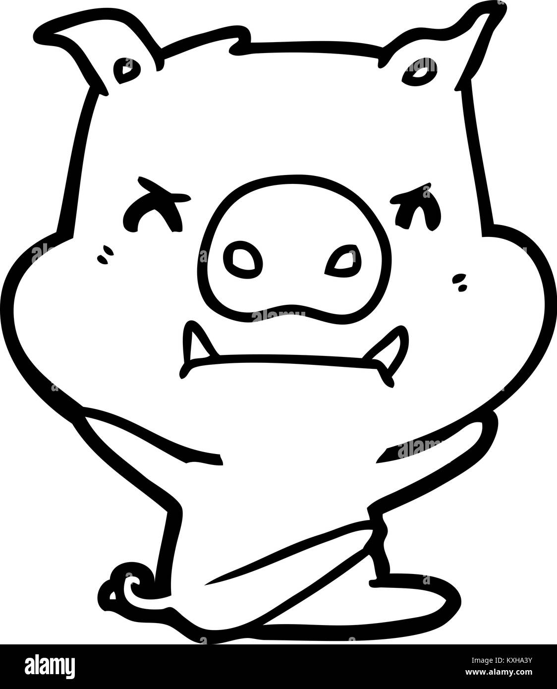 angry cartoon pig throwing tantrum Stock Vector Image & Art - Alamy