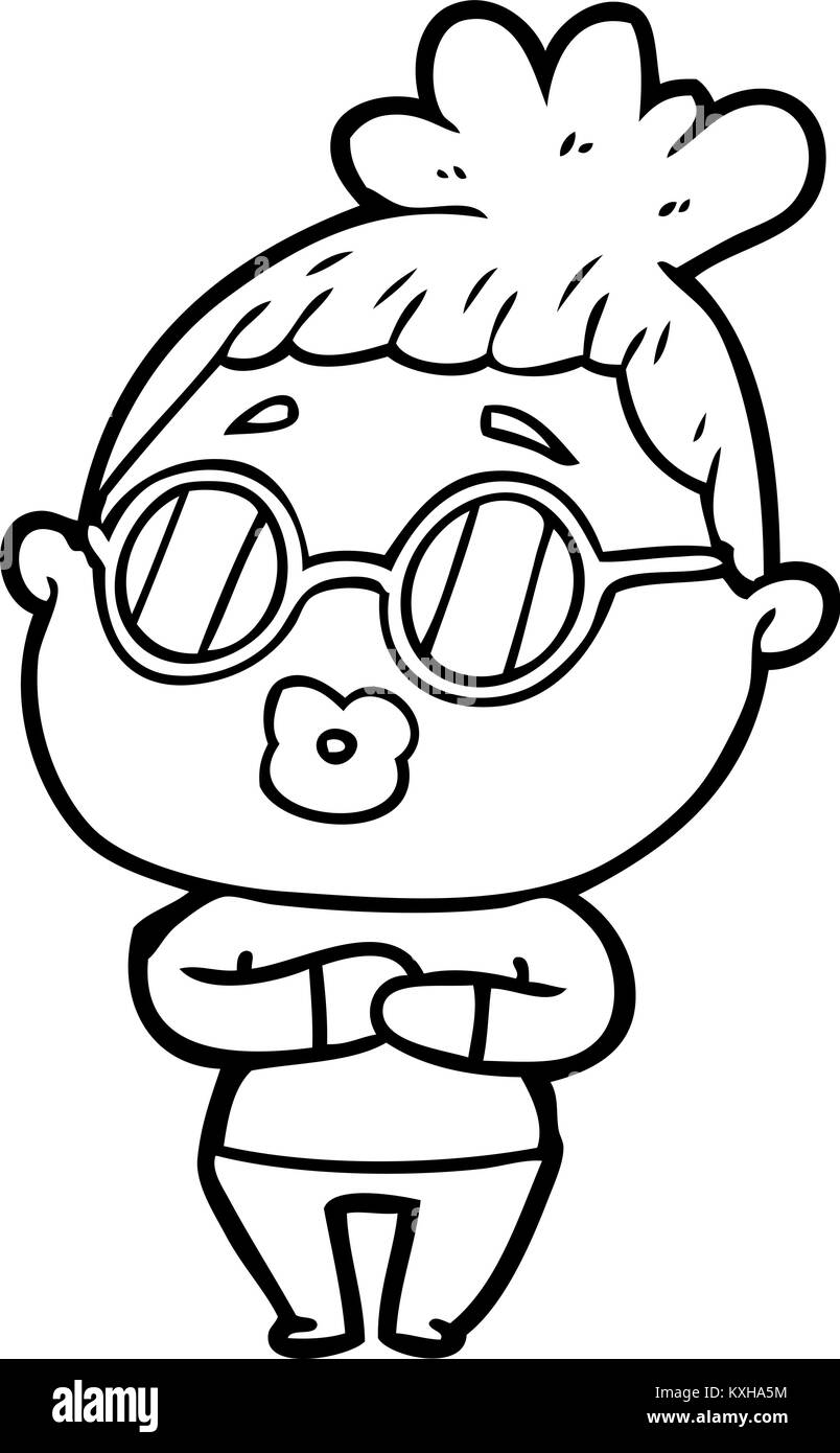cartoon woman wearing spectacles Stock Vector Image & Art - Alamy