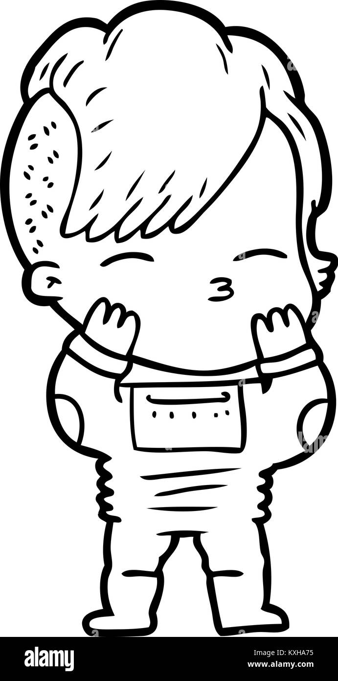 cartoon girl wearing futuristic clothes Stock Vector Image & Art - Alamy