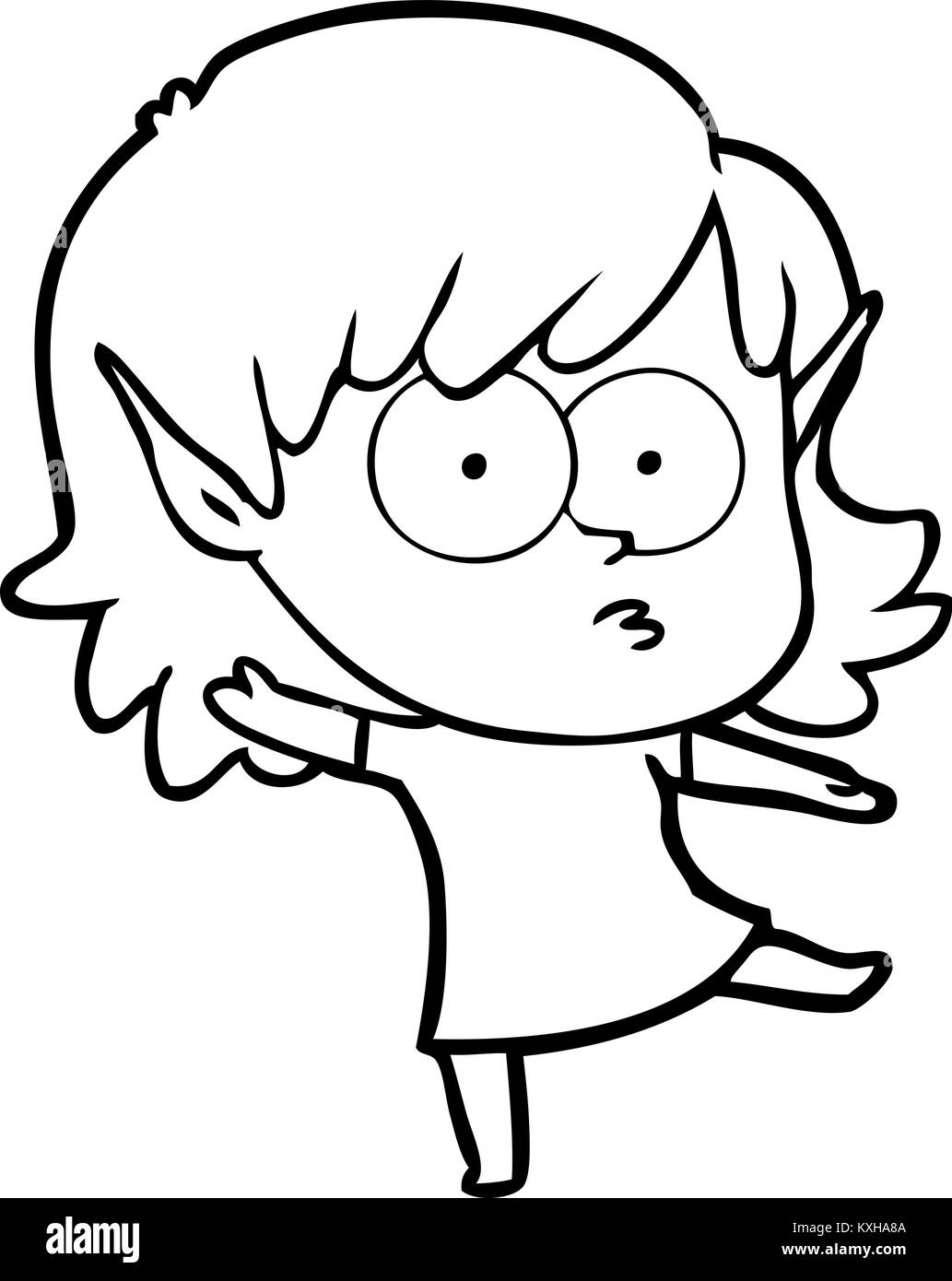 cartoon elf girl dancing Stock Vector Image & Art - Alamy