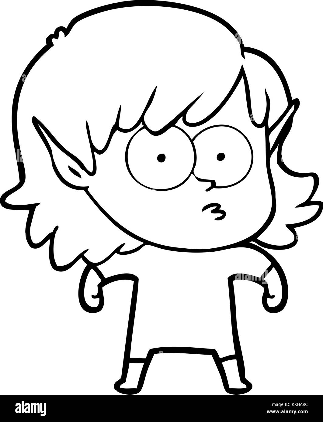 cartoon elf girl staring Stock Vector Image & Art - Alamy