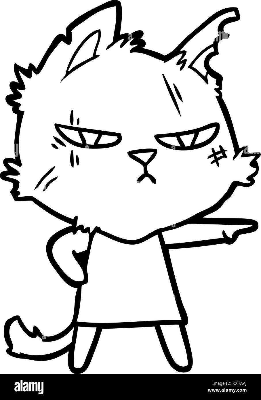 tough cartoon cat girl pointing Stock Vector Image & Art - Alamy