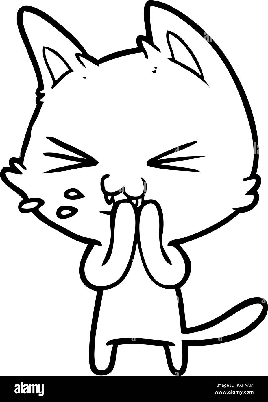 Hissing cat Black and White Stock Photos & Images - Alamy