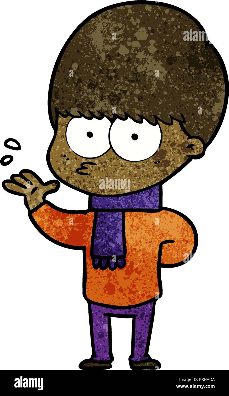 nervous cartoon boy Stock Vector Image & Art - Alamy