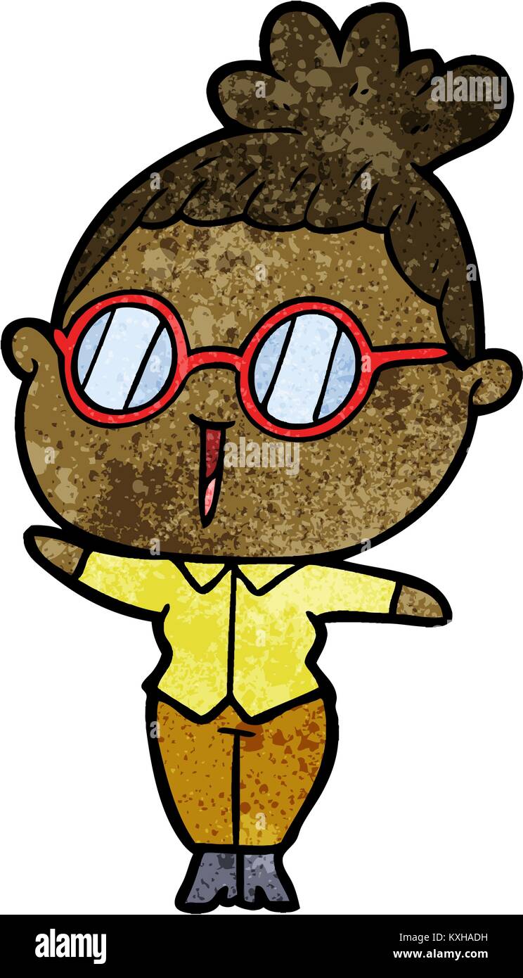 cartoon woman wearing spectacles Stock Vector Image & Art - Alamy