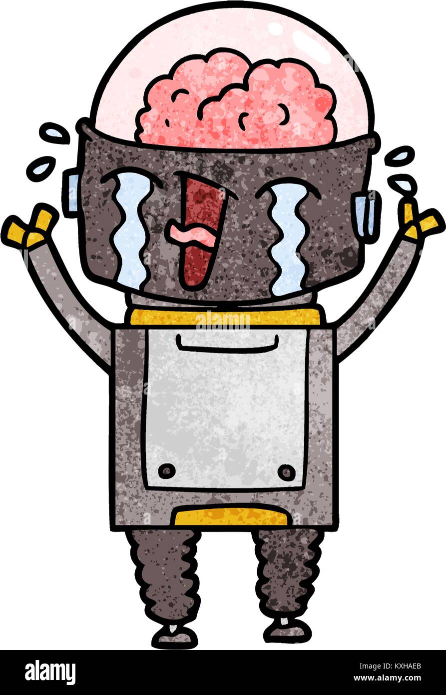 cartoon crying robot Stock Vector Image & Art - Alamy