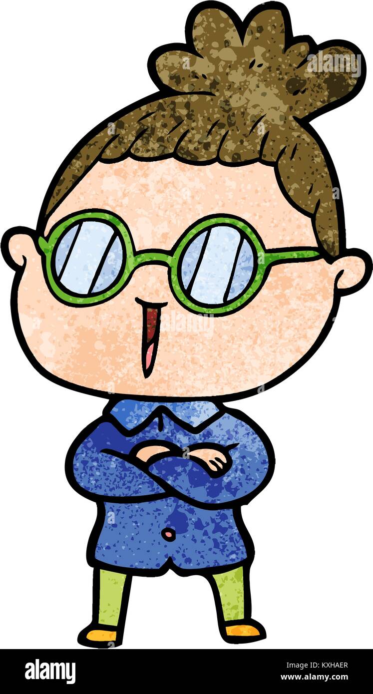 cartoon woman wearing spectacles Stock Vector Image & Art - Alamy