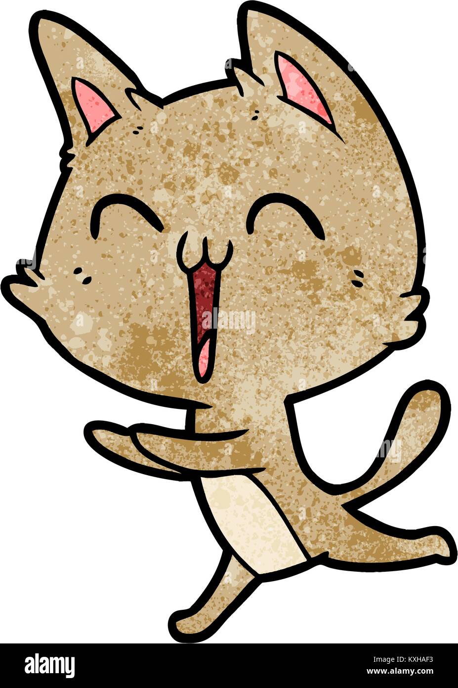 happy cartoon cat meowing Stock Vector Image & Art - Alamy