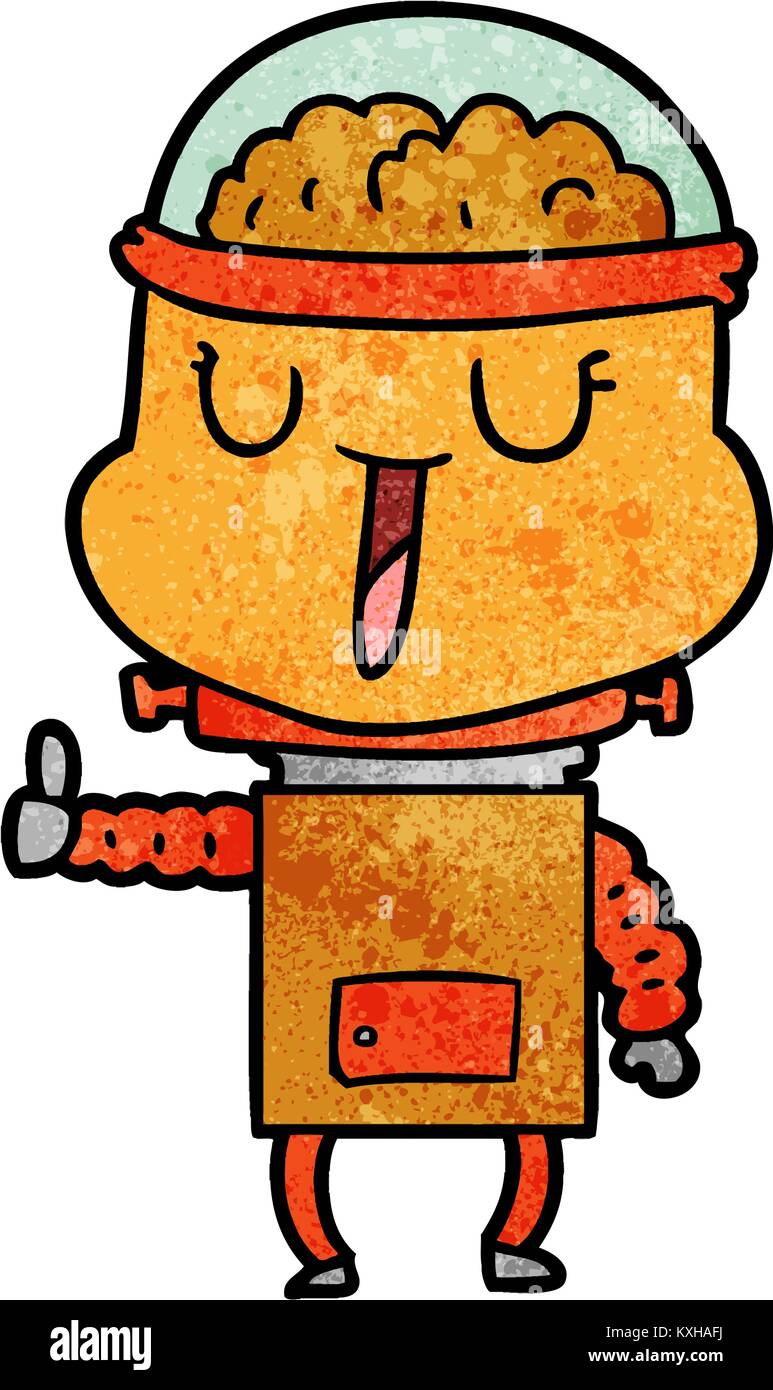 happy cartoon robot Stock Vector Image & Art - Alamy