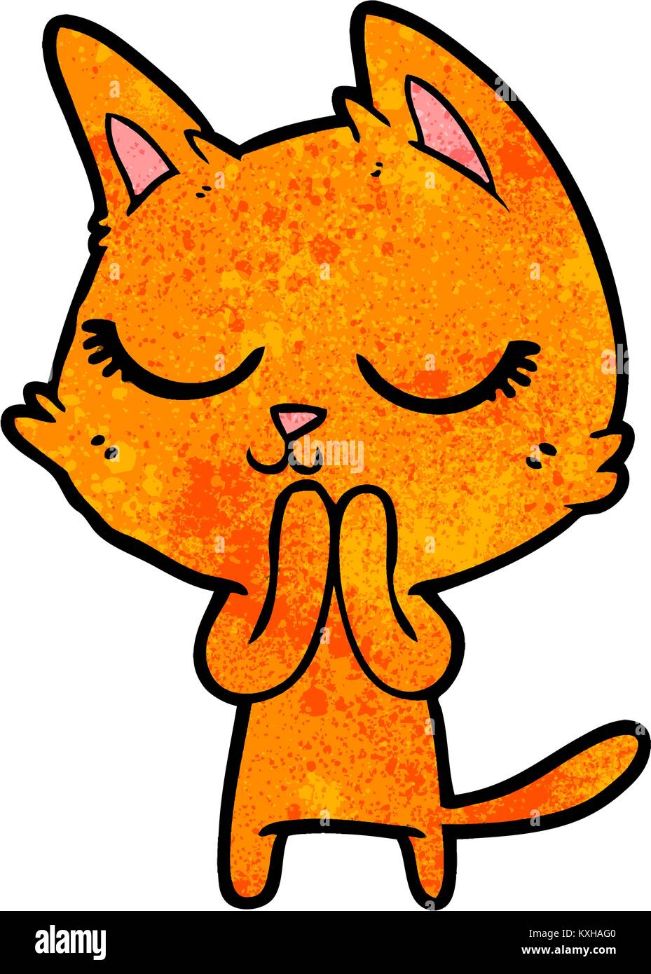 calm cartoon cat Stock Vector Image & Art - Alamy