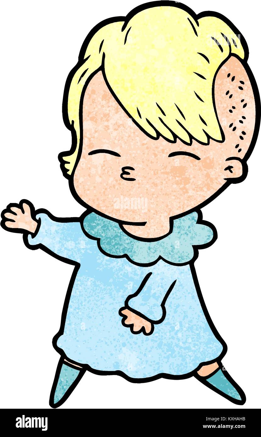 cartoon squinting girl Stock Vector Image & Art - Alamy