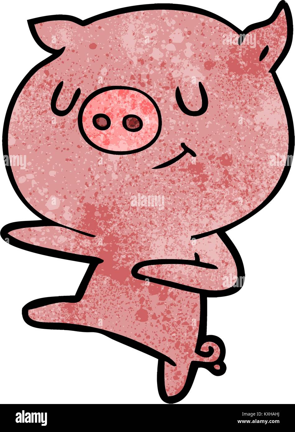 happy cartoon pig dancing Stock Vector Image & Art - Alamy