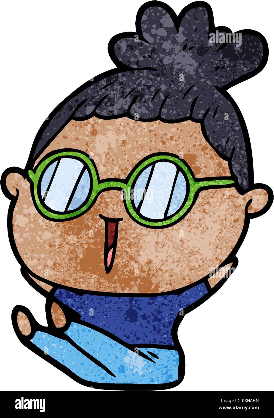 cartoon woman wearing spectacles Stock Vector Image & Art - Alamy