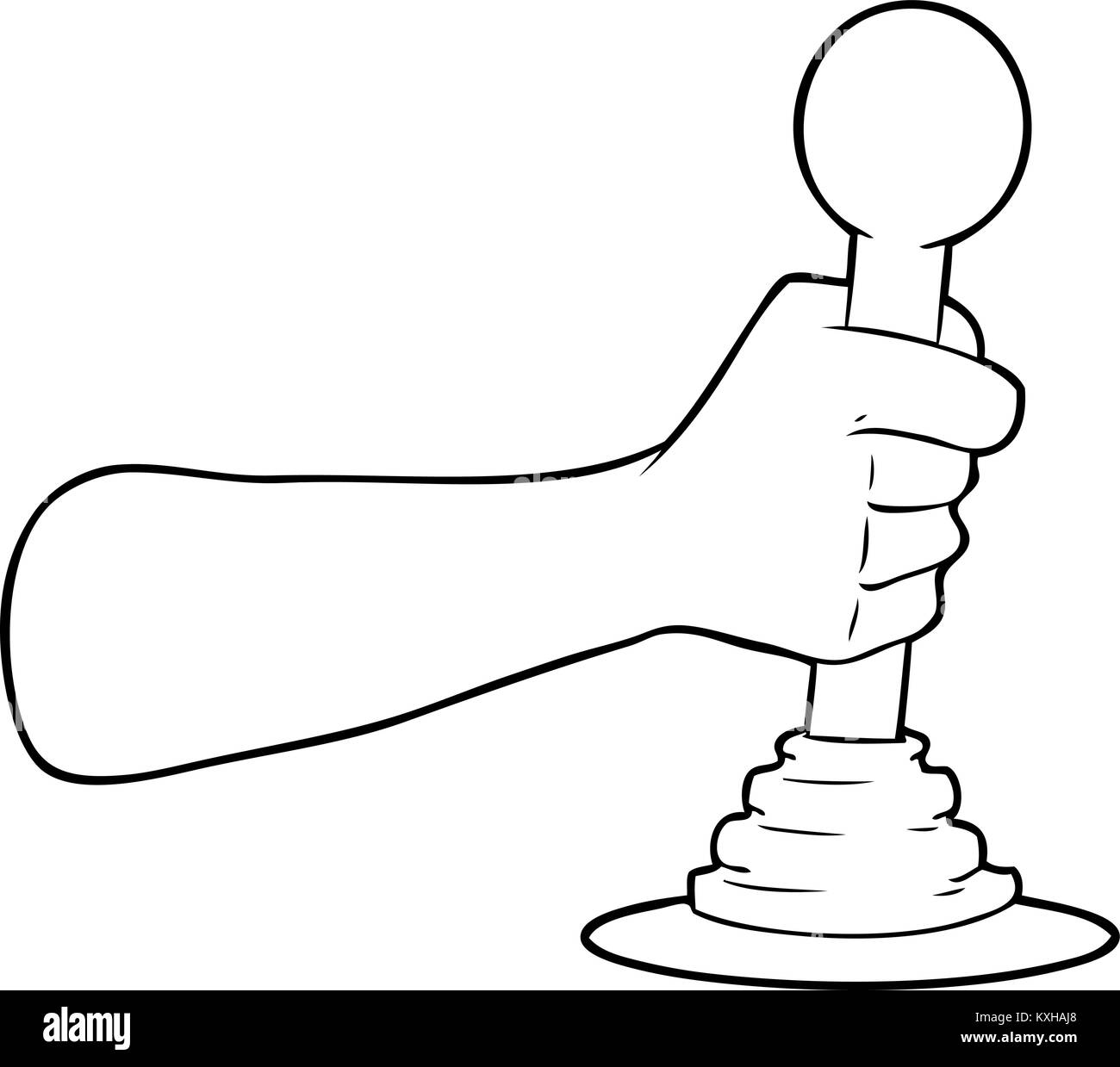 cartoon hand pulling lever Stock Vector Image & Art - Alamy