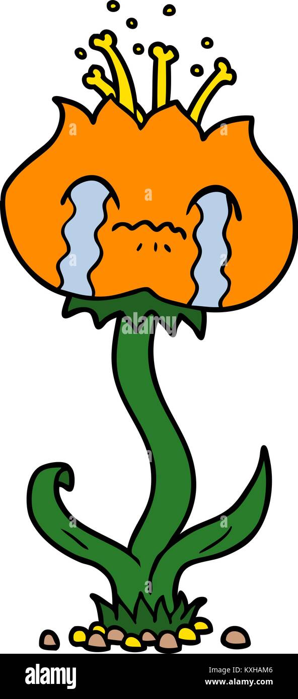 cartoon flower crying Stock Vector Image & Art - Alamy