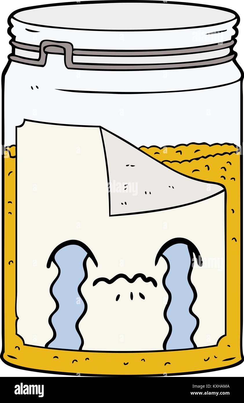 cartoon glass jar crying Stock Vector Image & Art - Alamy