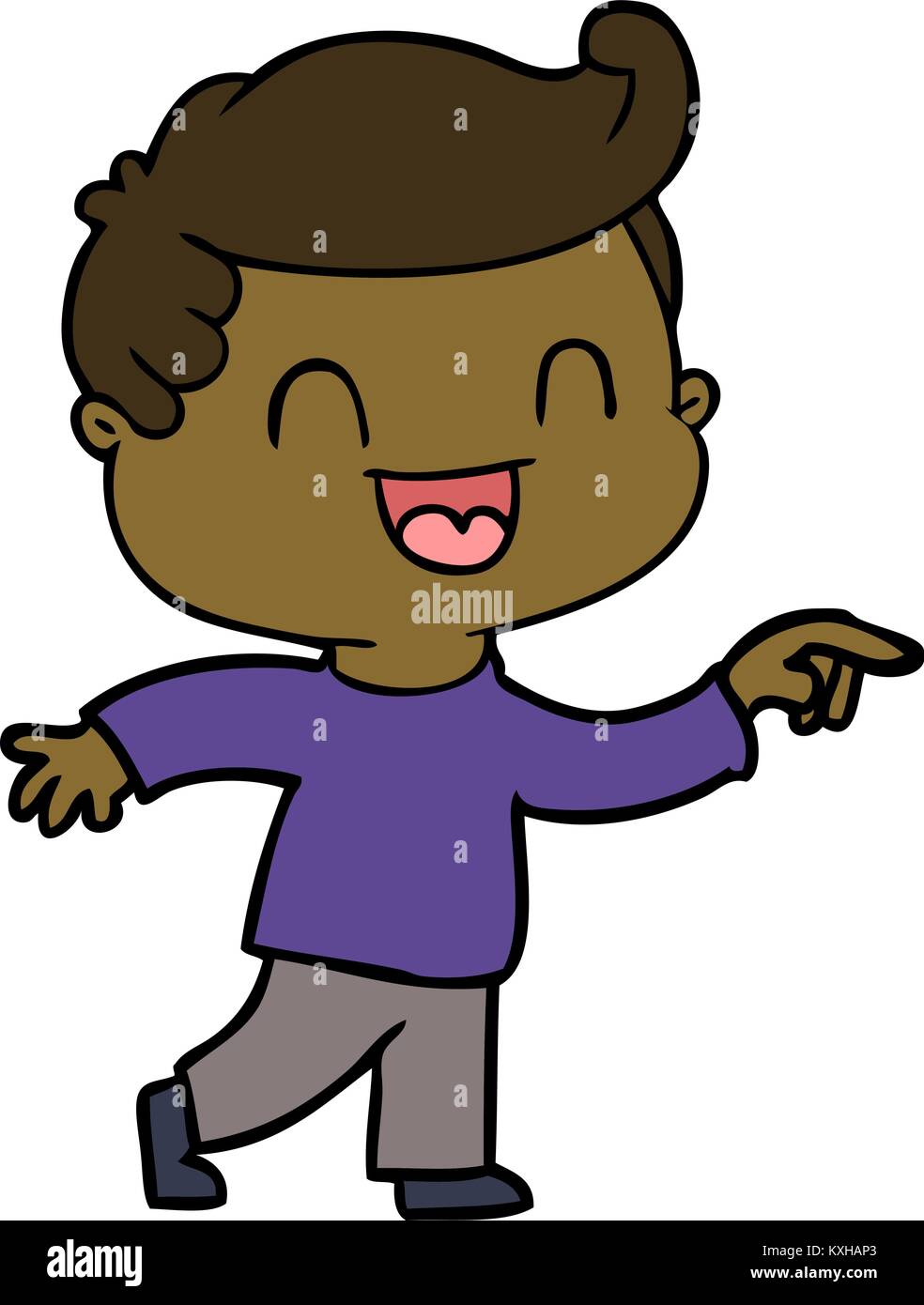 cartoon happy man pointing Stock Vector Image & Art - Alamy