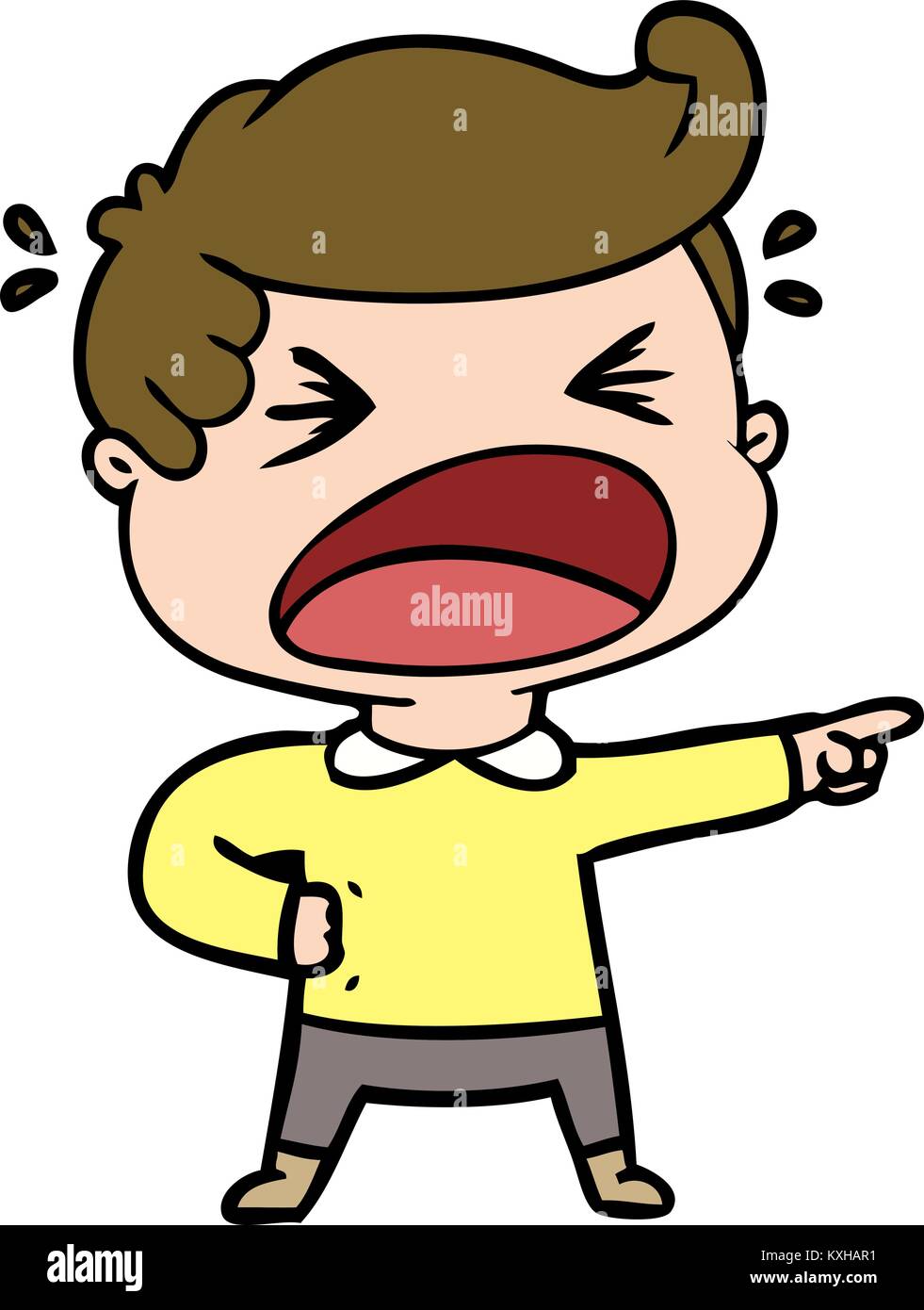 cartoon shouting man pointing finger Stock Vector Image & Art - Alamy