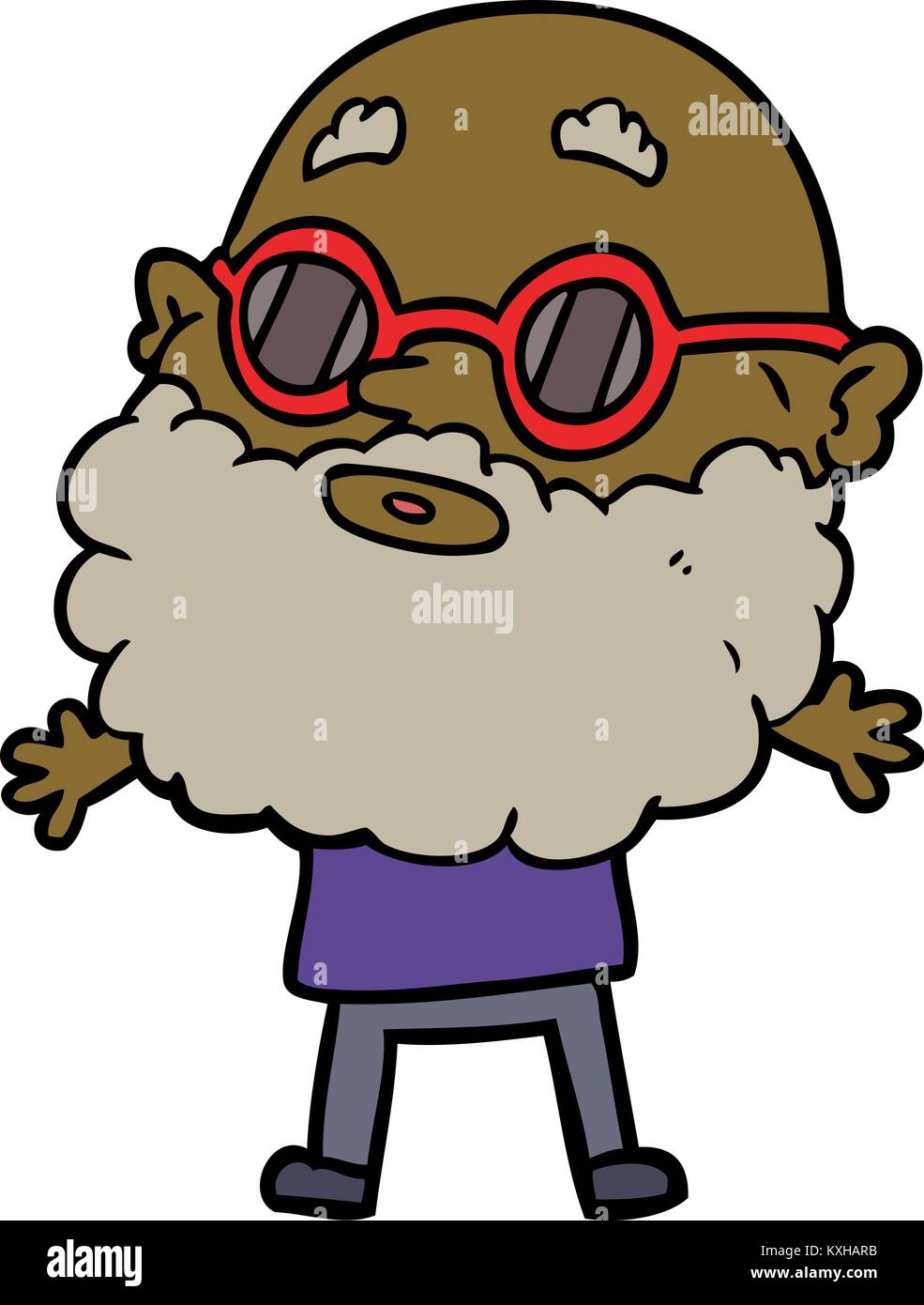 cartoon curious man with beard and sunglasses Stock Vector Image & Art ...