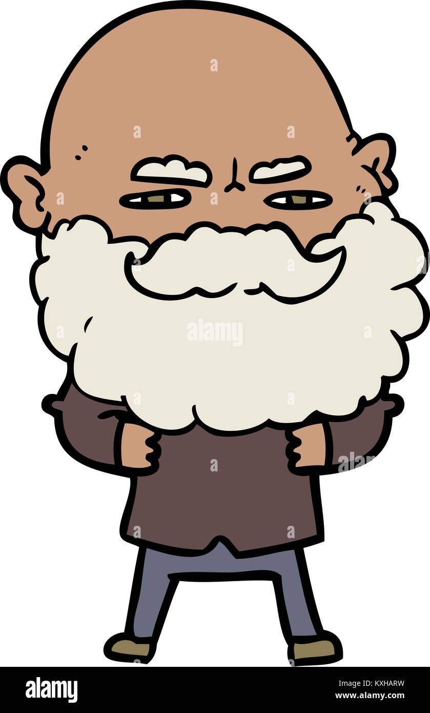 cartoon man with beard frowning Stock Vector Image & Art - Alamy