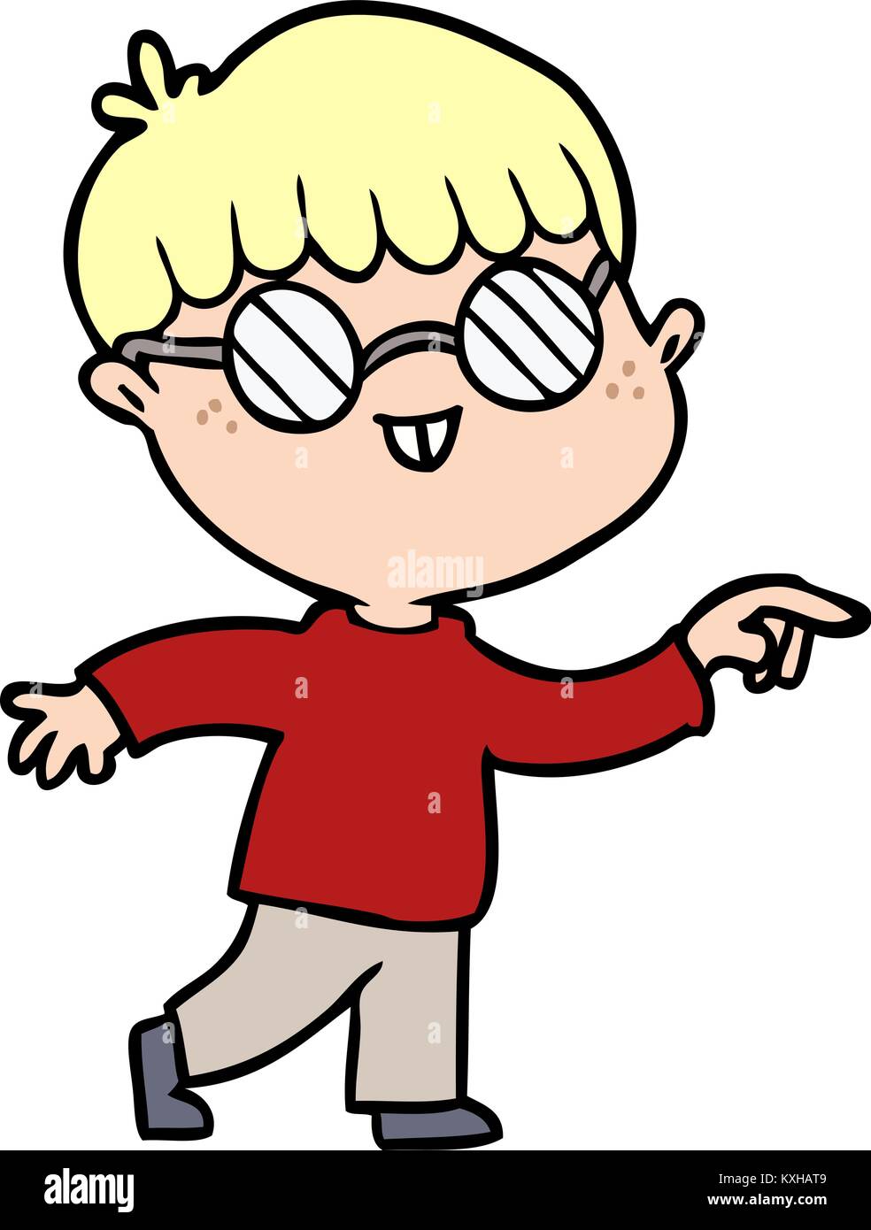 cartoon boy wearing spectacles Stock Vector Image & Art - Alamy
