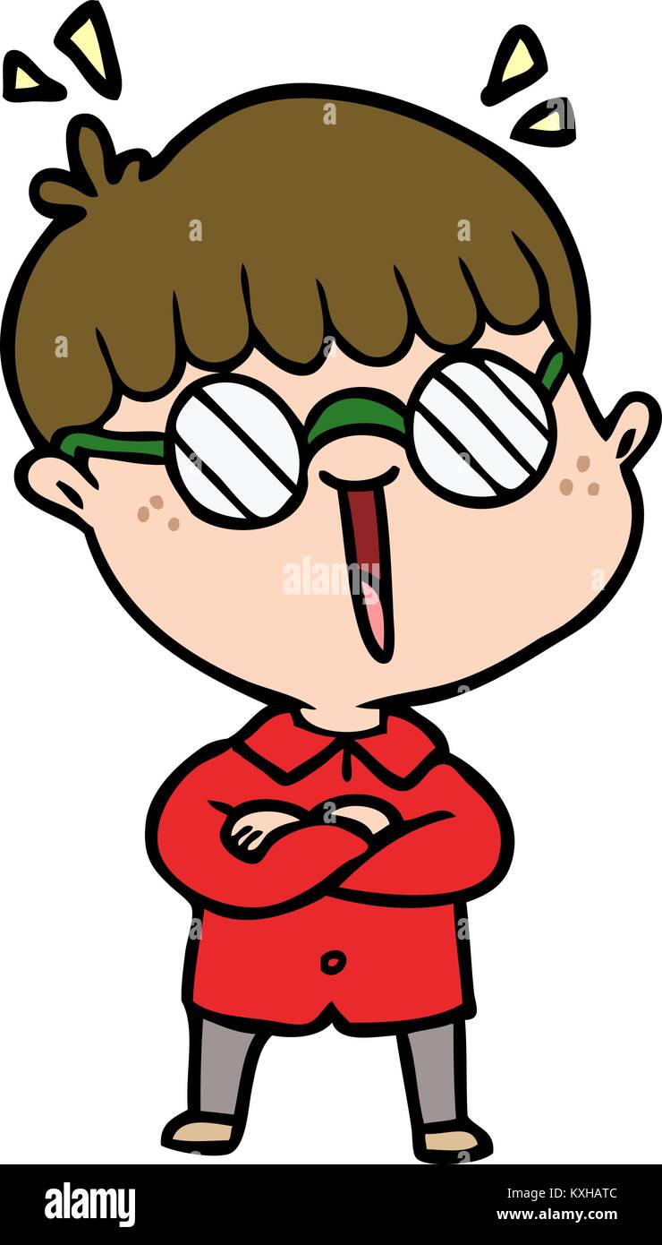 cartoon boy wearing spectacles Stock Vector Image & Art - Alamy