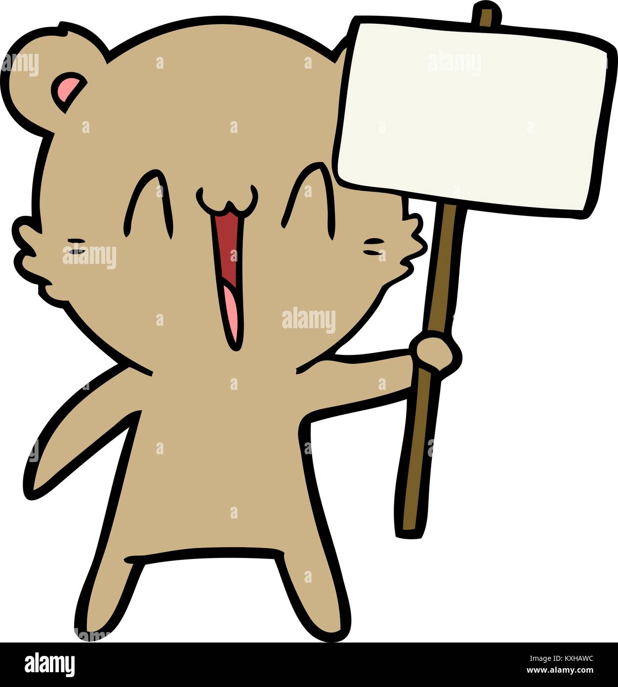 happy bear cartoon Stock Vector Image & Art - Alamy