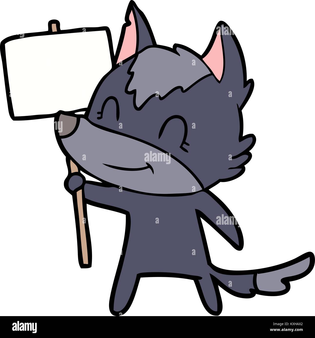 friendly cartoon wolf Stock Vector Image & Art - Alamy