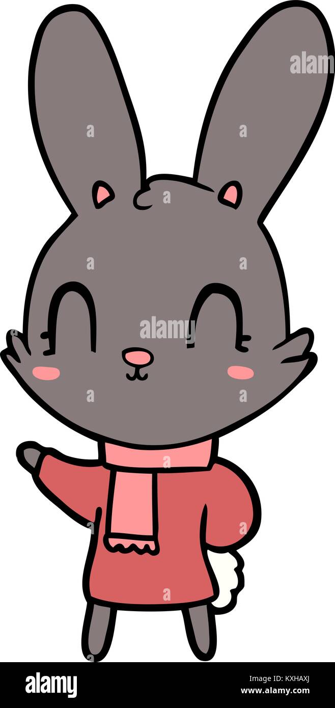 cute cartoon rabbit wearing clothes Stock Vector Image & Art - Alamy