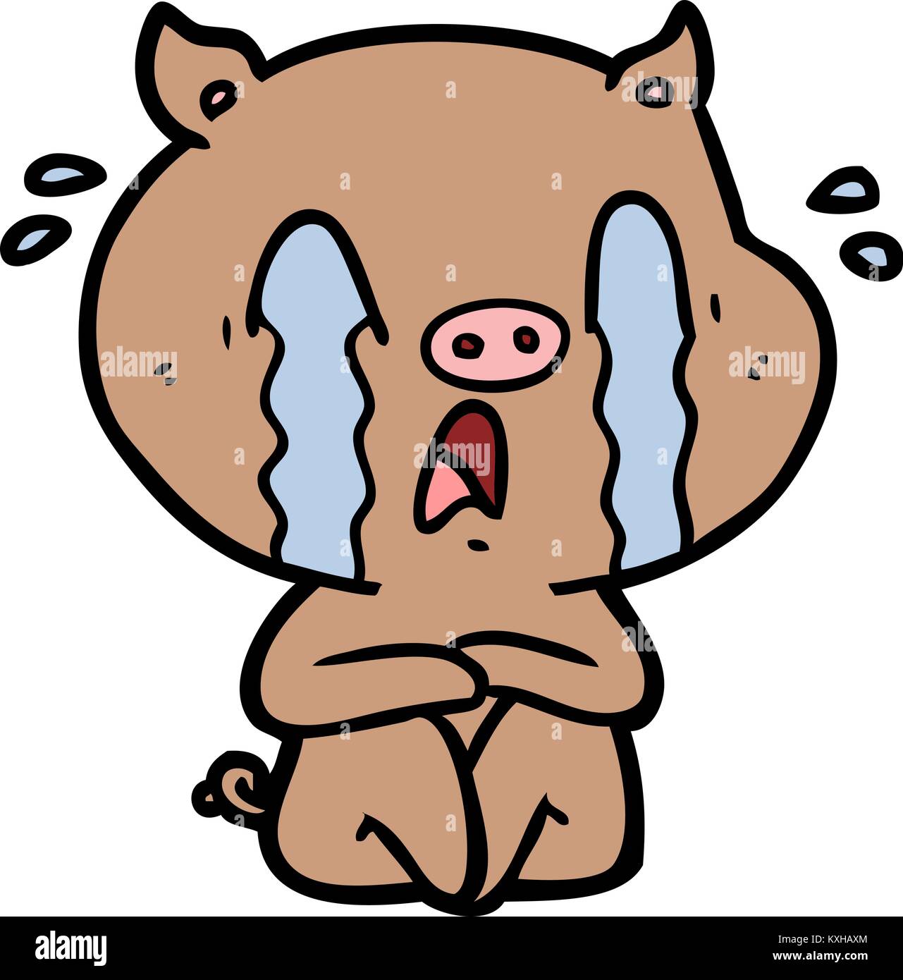 crying pig cartoon Stock Vector Image & Art - Alamy