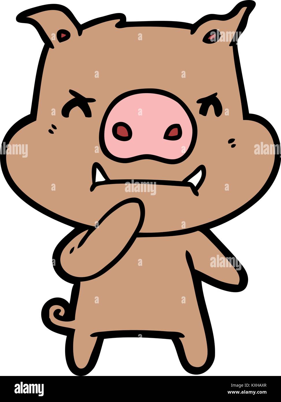 angry cartoon pig Stock Vector Image & Art - Alamy